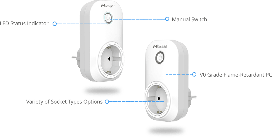 Milesight WS523 | Type G Smart Socket | Lorawan Smart Plug